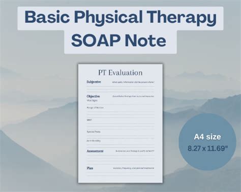 Basic Physical Therapy Soap Note Etsy