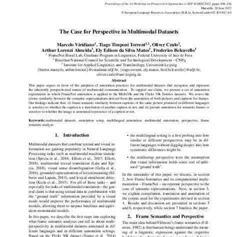 The Case For Perspective In Multimodal Datasets Acl Anthology