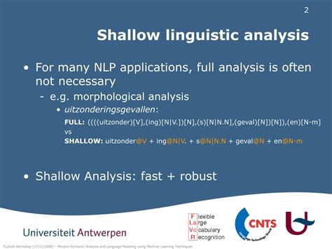 Ppt Morpho Syntactic Analysis And Language Modeling Using Machine