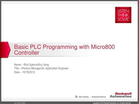 Pdf Basic Plc Programming With Micro800 Controller · Pdf Filebasic