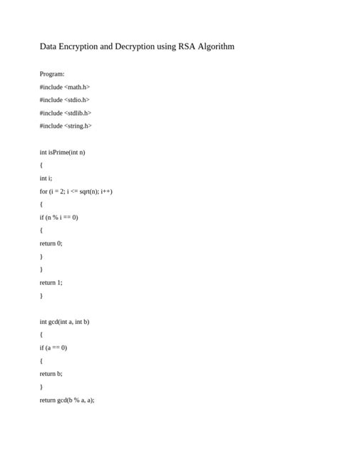 Data Encryption And Decryption Using Rsa Algorithm Pdf Encryption