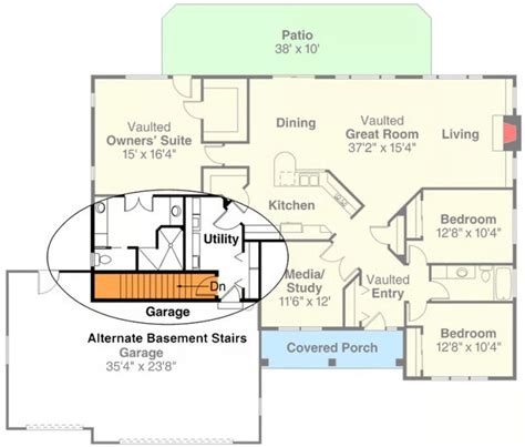 3 Bedroom Traditional House With Split Bedroom Layout And Media Or