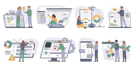 Software Testing Set 28705248 Vector Art At Vecteezy