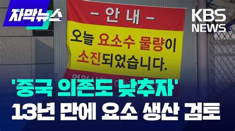 자막뉴스 요소수 시장 또 불안정부 중국 의존도 높은 요소 국내 생산 재개 검토 Kbs 20240326