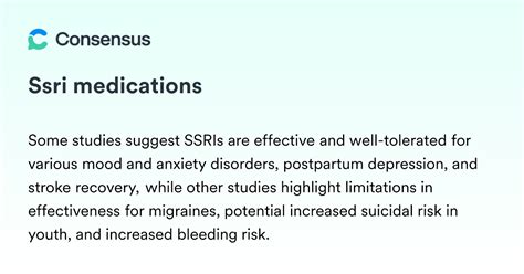 Ssri Medications Consensus Academic Search Engine
