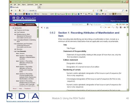 Ppt Module 3 Rda Basics Using The Rda Toolkit Powerpoint Presentation Id2359118