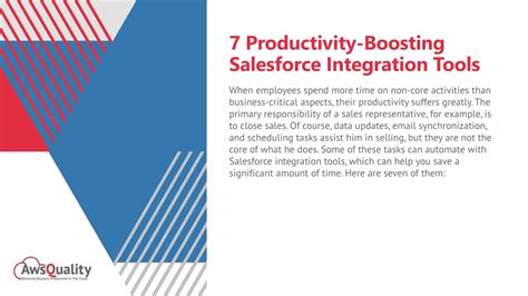 Ppt 7 Salesforce Integration Tools That Will Increase Your Production Efficiency Powerpoint