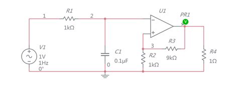 Active2 RC Lowpass Filter Circuit Multisim Live