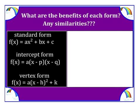M8 Adv Lesson 3 11 Quadratic Forms Of Equations Ppt Free Download