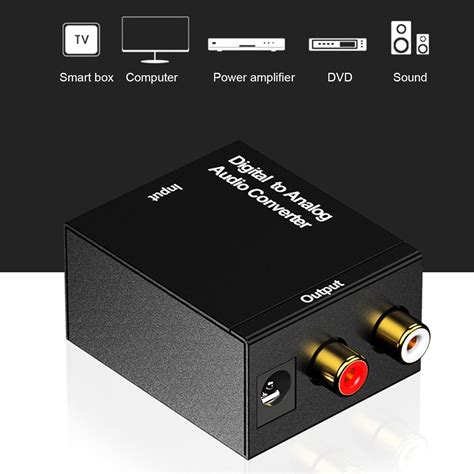 Audio Lr Converter Adapter With Optical Cable Rca Cable Compact Size