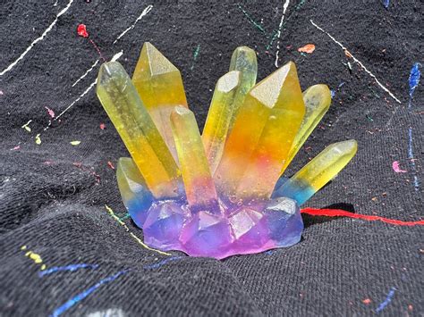 Translucent Rainbow Pride Crystal Cluster Epoxy Resin Etsy