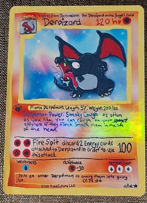 Derpizard Derpy Charizard Gx Ex Vmax V Pokémon Card Orica Holographic