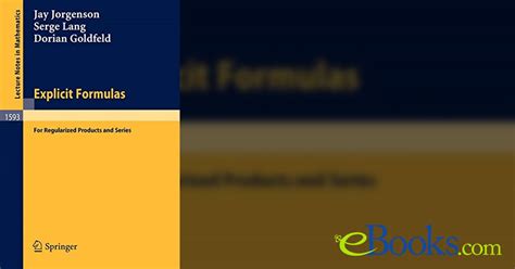Explicit Formulas By Dorian Goldfeld Ebook