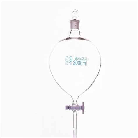 Ptfe 스톱 콕이있는 구형 분리 깔때기 용량 60 Ml ~ 300 Laborxing