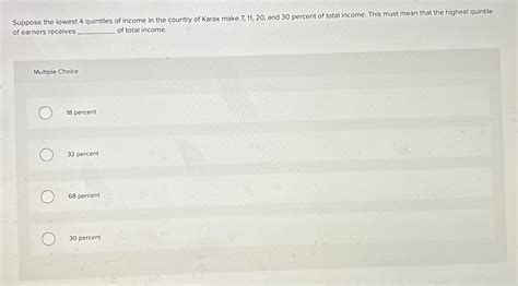 Solved Suppose The Lowest 4 ﻿quintiles Of Income In The