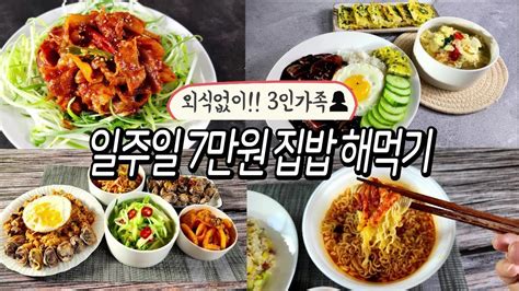 외식no 3인가족 7만원으로 일주일집밥해먹기 식비절약집밥반찬 Youtube