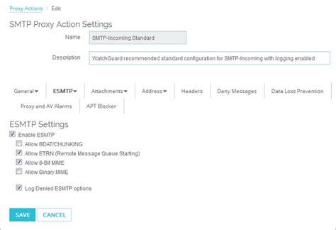 Smtp Proxy Esmtp Settings