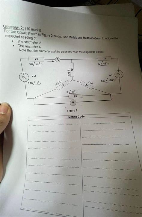 Solved Question 2 10 Marks For The Circuit Shown In