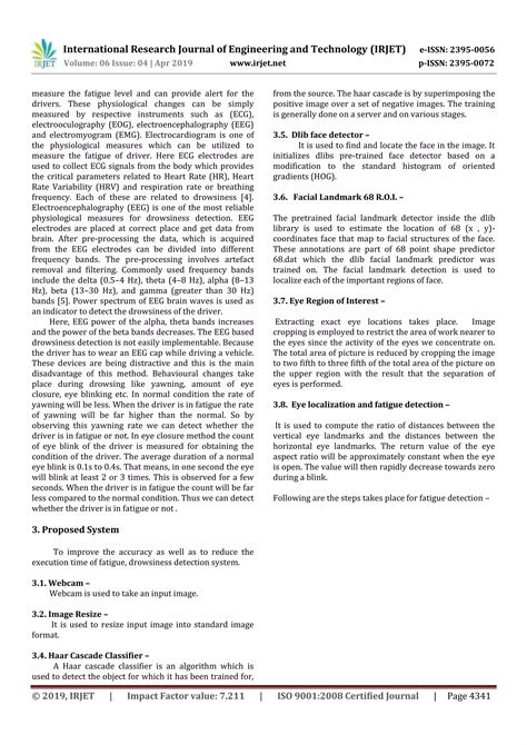 Irjet Implementation On Visual Analysis Of Eye State Using Image