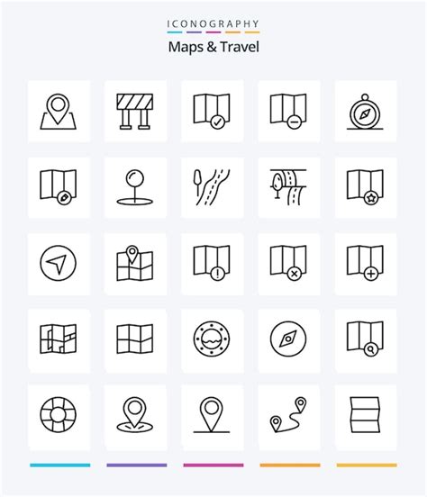 Premium Vector Creative Maps Travel 25 OutLine Icon Pack Such As
