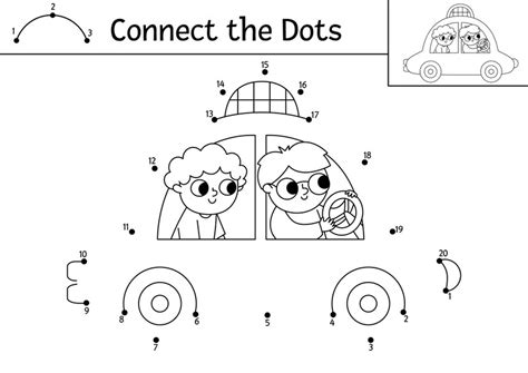 Premium Vector Vector Dottodot And Color Activity With Cute Cab