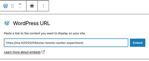 Wordpress Embed Documentation