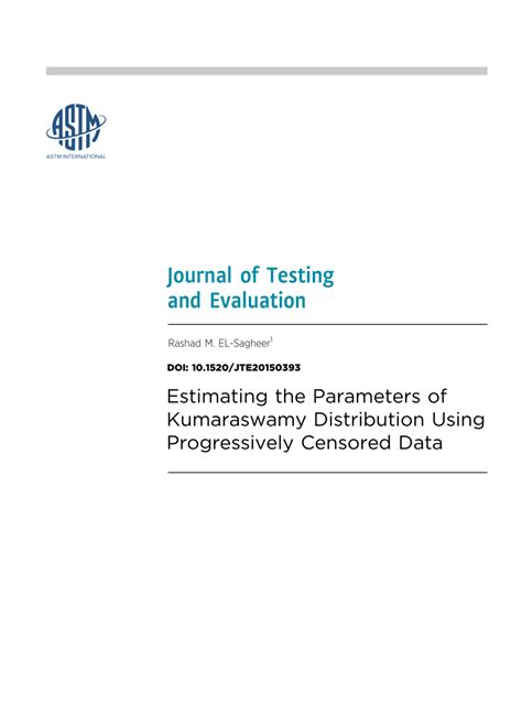 Pdf Estimating The Parameters Of Kumaraswamy Distribution Using Progressively Censored Data