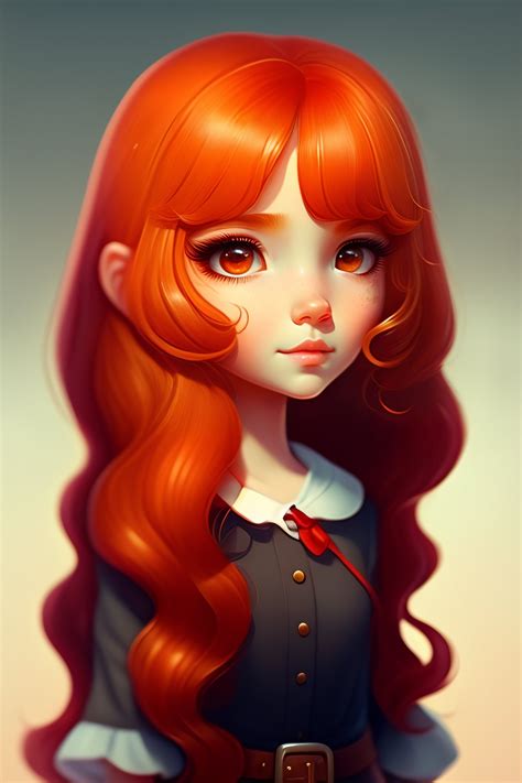 Anime Girl With Red Hair And Brown Eyes
