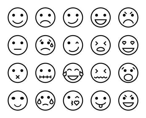 Set Of Emoji Icons Set Of Emoji Collection In Black Color Design Elements For Your Projects