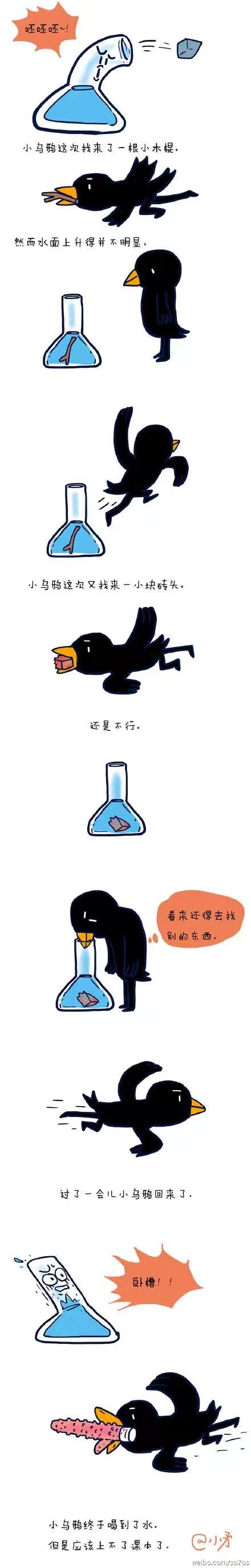 毀童年漫畫之烏鴉喝水 每日頭條