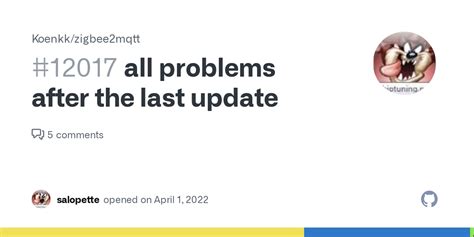 All Problems After The Last Update · Issue 12017 · Koenkkzigbee2mqtt · Github