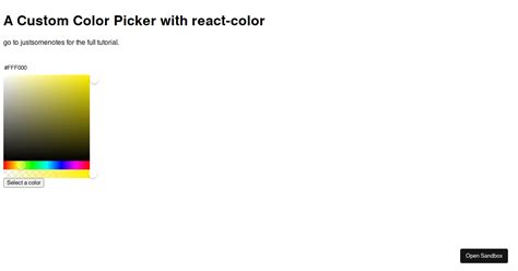 Just A Custom Color Picker Codesandbox