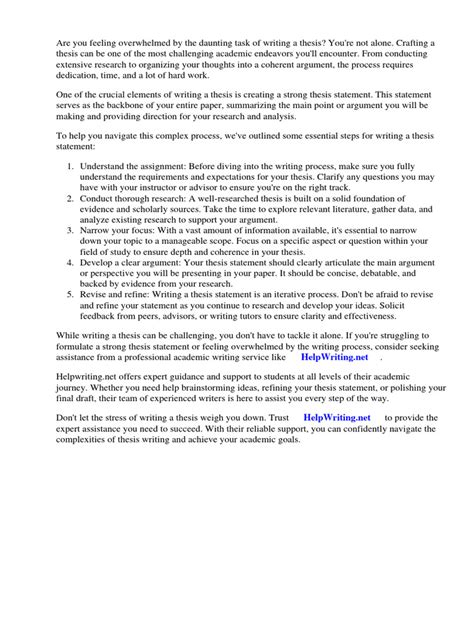 Steps Writing Thesis Statement Pdf Thesis Essays