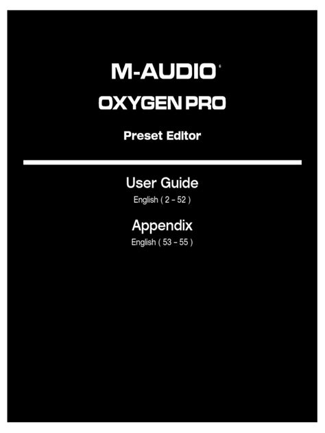 oxygen pro preset editor user guide v1 0 pdf scale music mac os
