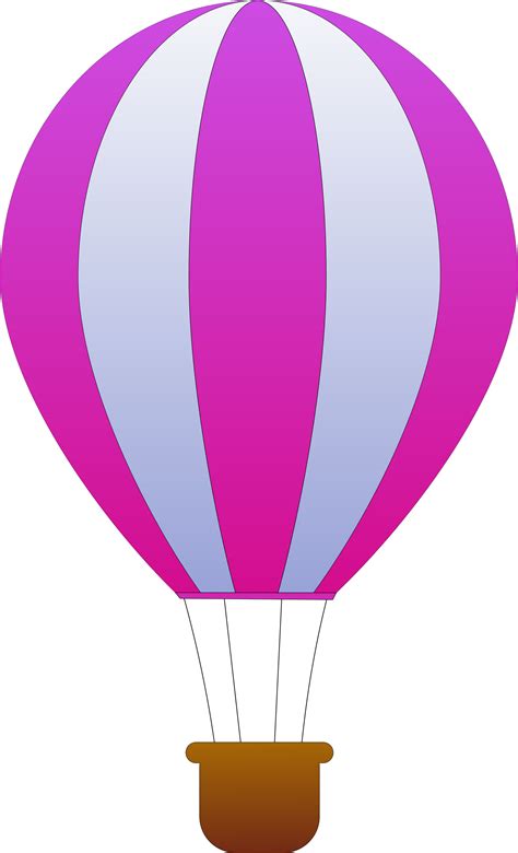 Clipart Vertical Striped Hot Air Balloons 3