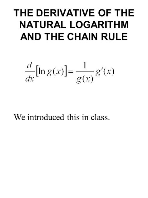 Log Derivative Rules