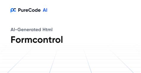 Generate Html Form Control Components With Purecode Ai