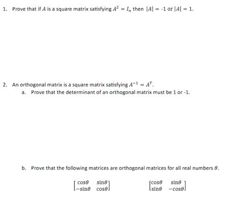 Solved Prove That If A Is A Square Matrix Satisfying Chegg