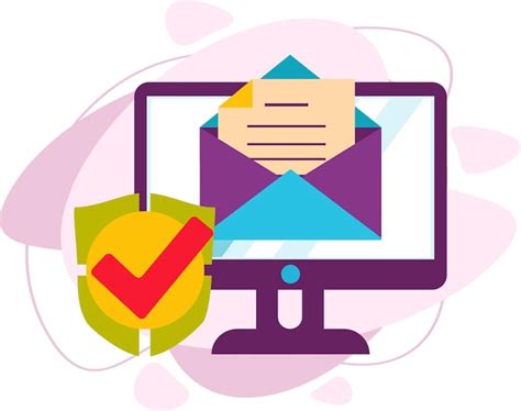 Premium Vector The Concept Of Secure Data Transmission An Email On The Computer Security