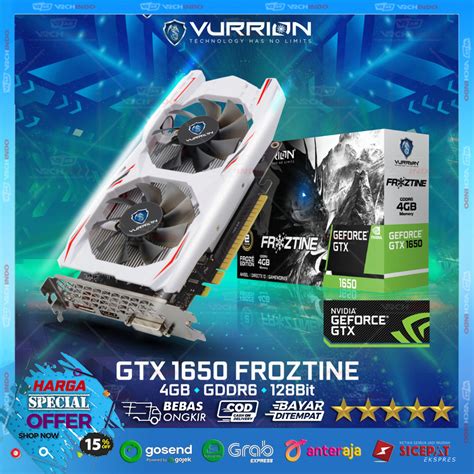 Jual NVIDIA VGA Vurrion VGA Card GTX 1650 NVIDIA 4GB GDDR6 128 Bit Shopee Indonesia