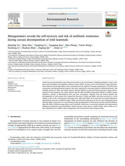 Pdf Metagenomics Reveals The Self Recovery And Risk Of Antibiotic