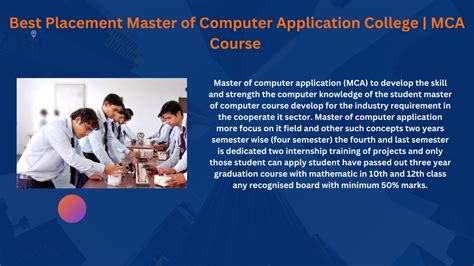 ppt best placement master of computer application college mca course powerpoint presentation
