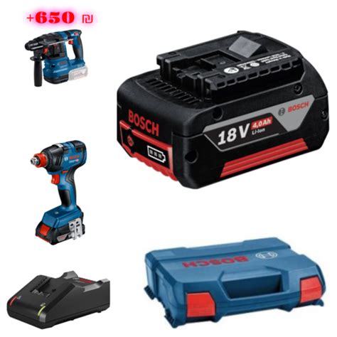 מברגהמפתח רטיטה אימפקט בוש Bosch Gdx 18v 200 מטען סוללה 40ah מזוודה Bosch מברגות