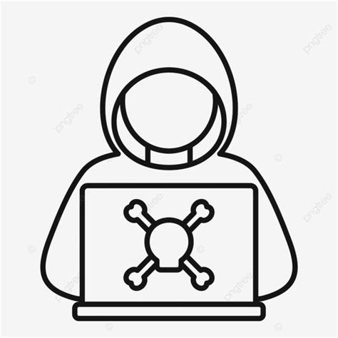 Criminals Vector Png Images Criminal Hacker Icon Outline Vector Virus Symbol Art Png Image
