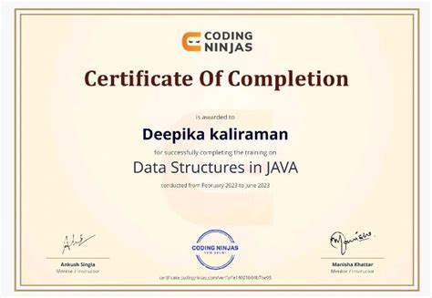 Deepika Kaliraman On Linkedin Learning Codingninjas Java Dsa