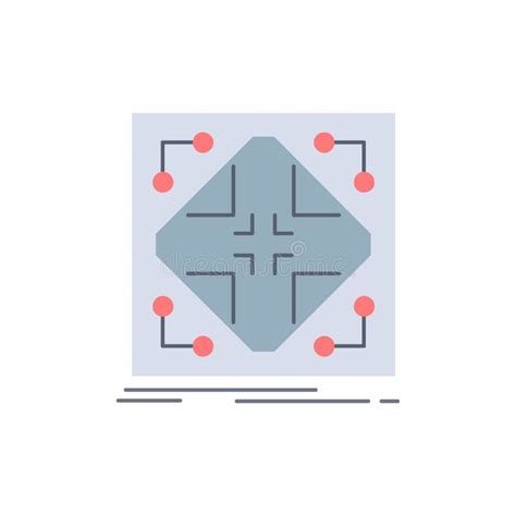 Data Infrastructure Network Matrix Grid Flat Color Icon Vector Stock Vector Illustration