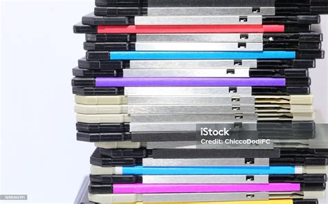 Old Floppy Disks Used To Save Data And Computer Programs In The 90s And