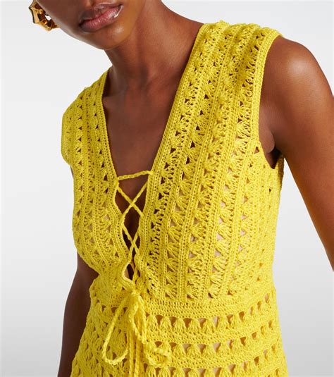Bianca Cotton Crochet Minidress In Yellow Anna Kosturova Mytheresa