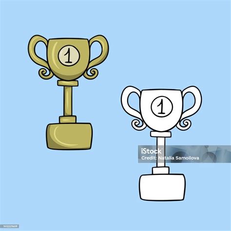 기사 세트 첫 번째 장소 상 우승자에게 금잔 만화 스타일의 벡터 일러스트 레이 션 1에 대한 스톡 벡터 아트 및 기타 이미지 1 1위 Championship Istock
