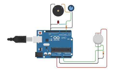 Circuit Design Gas Sensor Tinkercad